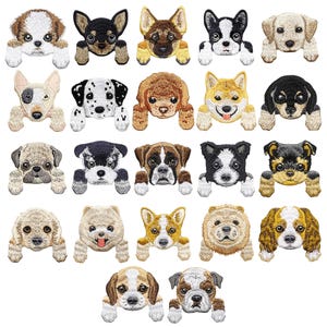 Cute Dog Iron on Patch Mini Puppy Sew Embroidered Chihuahua Bulldog ...
