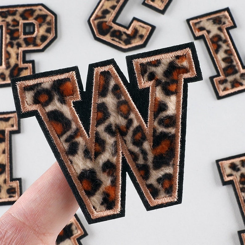 Leopard Letter Iron on Sew Patch Cheetah Dotted Pattern - Etsy