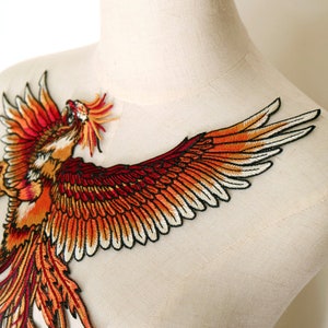 Large Phoenix Sew on Patch 15"/39cm Japanese Bird Round Back Patch ...