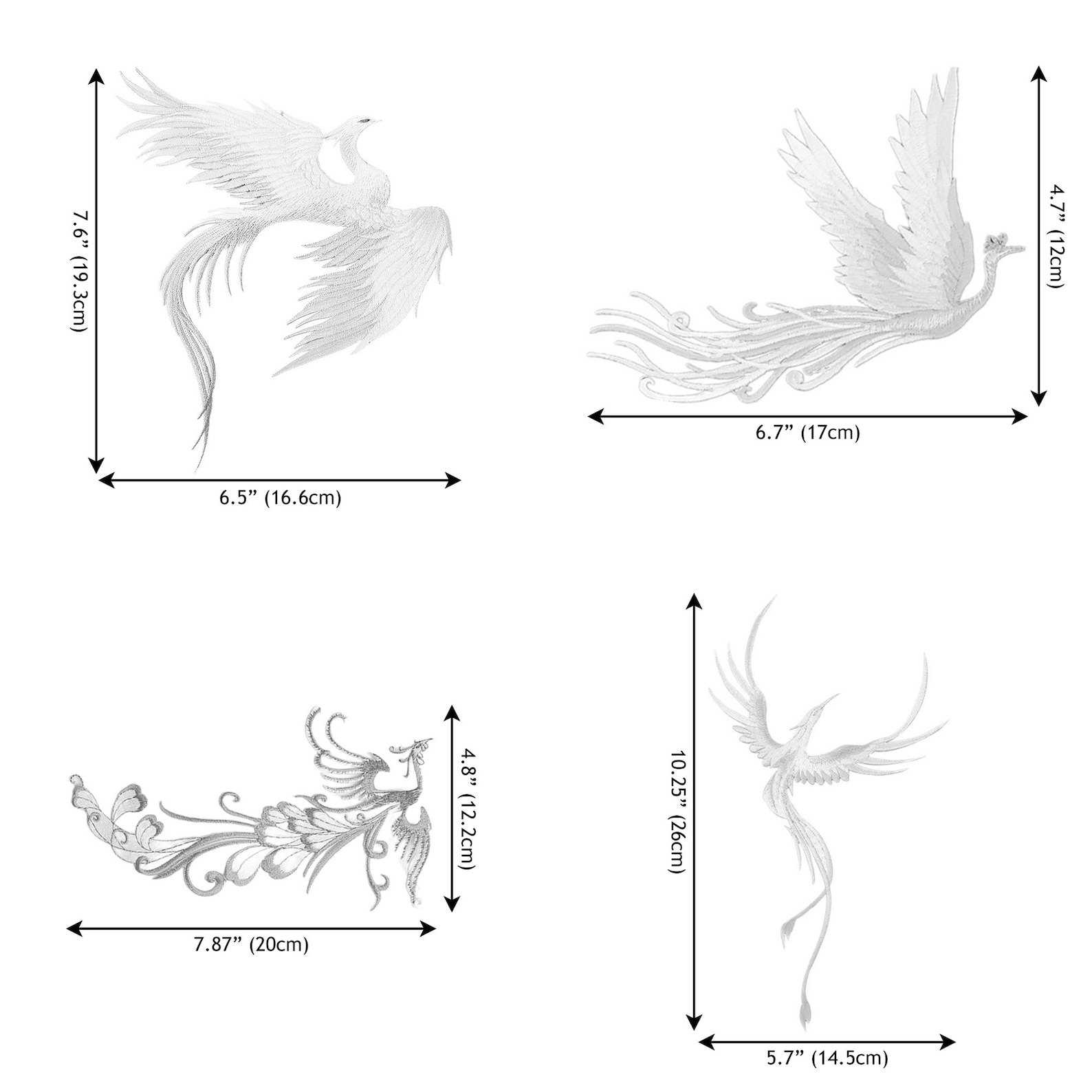 Phoenix Iron on Patch Sew Patch Japanese Bird Back Patch Embroidery ...