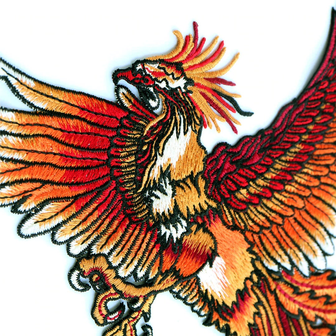 Large Phoenix Sew on Patch 15"/39cm Japanese Bird Round Back Patch ...