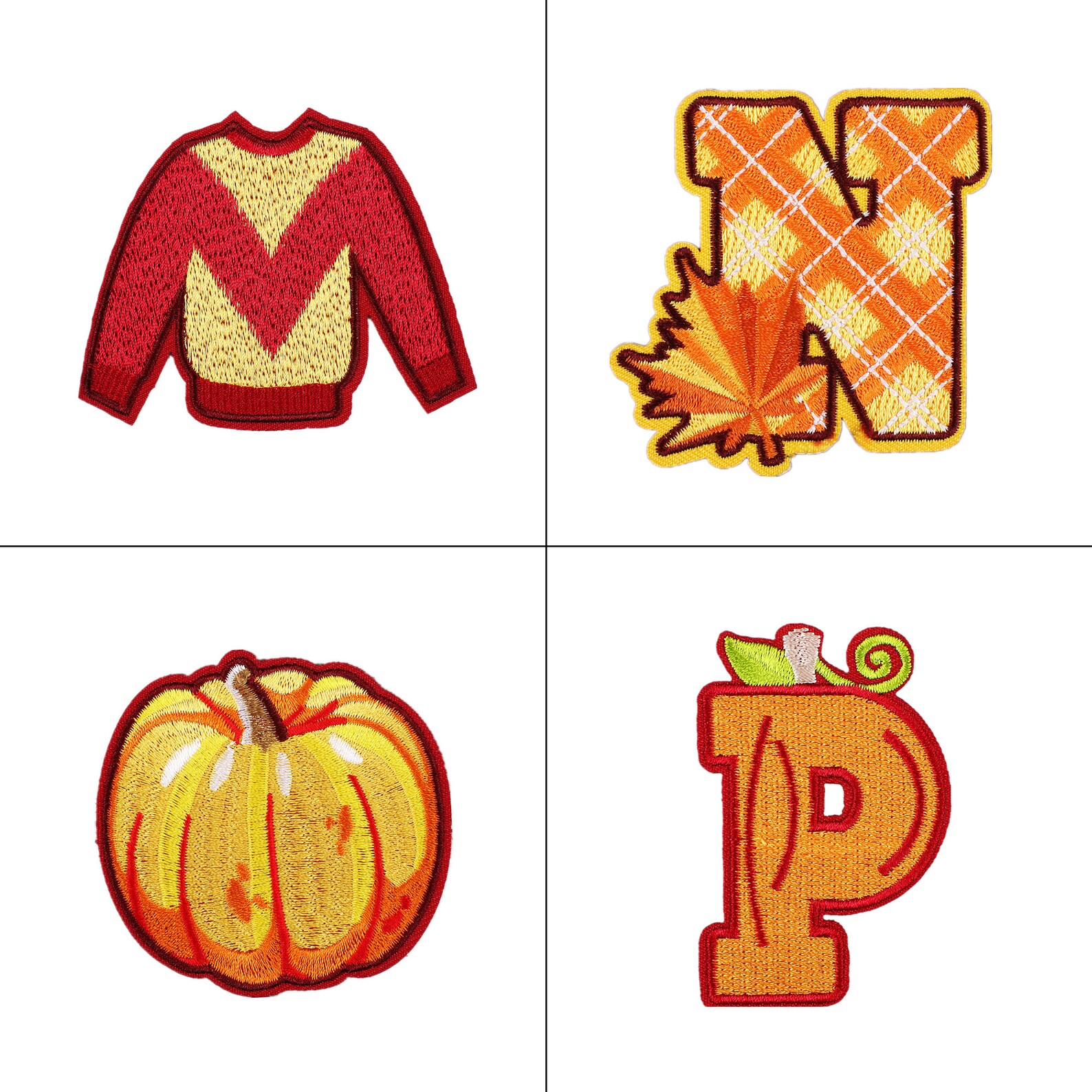 Fall Harvest Letter Patch Iron on Patch Autumn Picking Harvesting Leaf ...