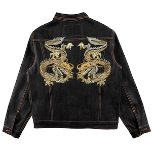 Large Gold Dragon Iron on Patch Pair Chinese Dragon Sew on Back Patch ...