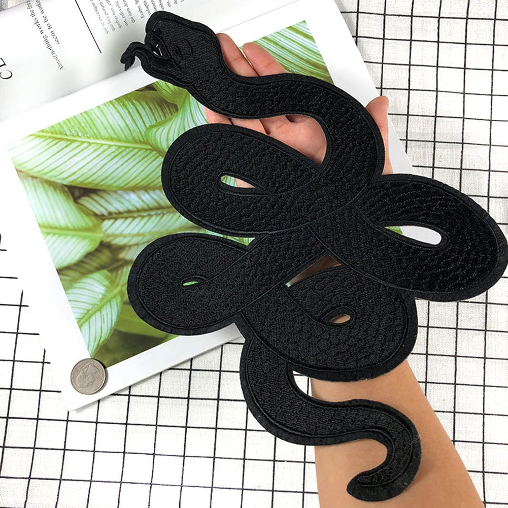 Black Mamba Snake Back Patch Sew Iron on Large Applique Embroidered ...