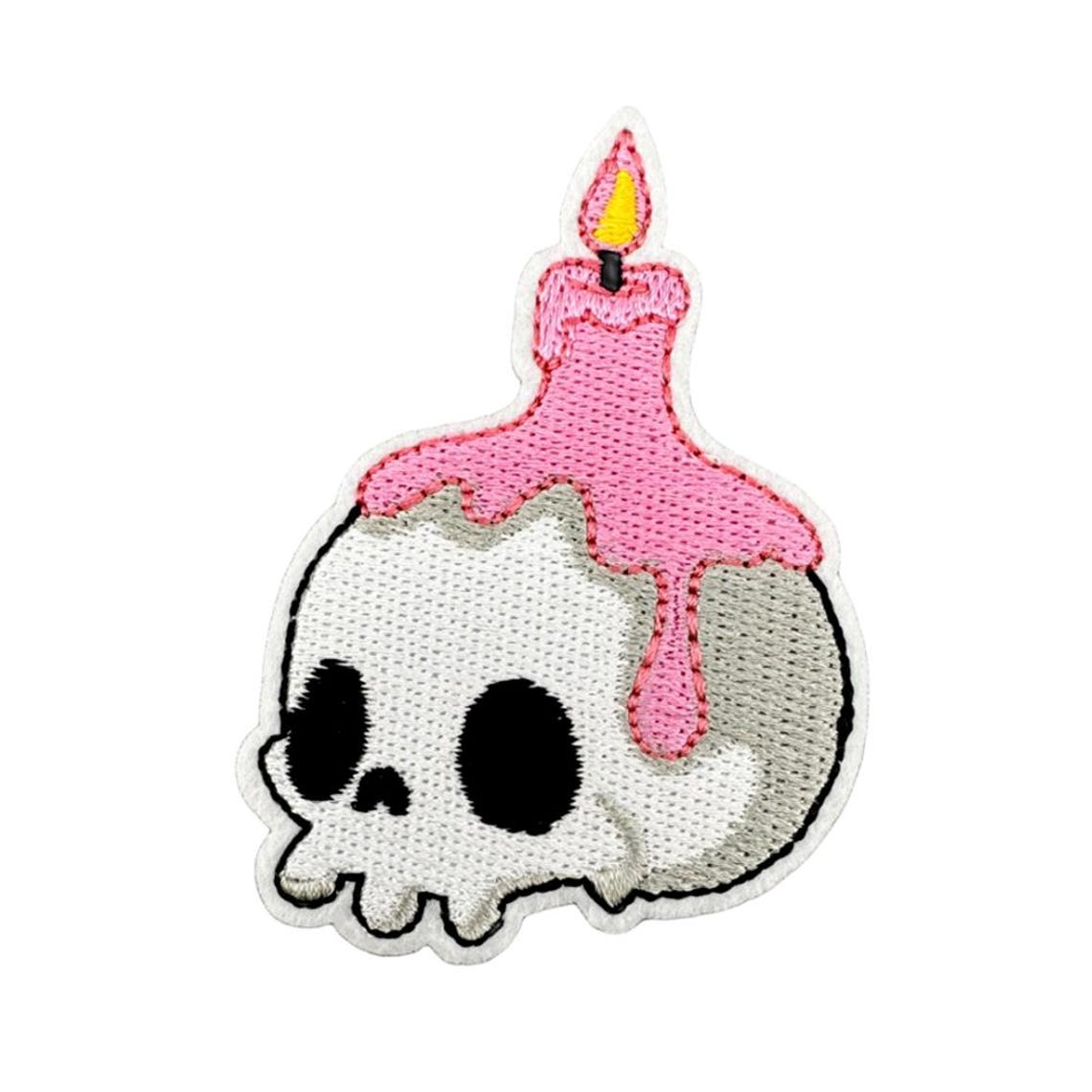 Pink Halloween Iron on Patch Ghost Witch Hat Cat Jack O'lantern Grim ...