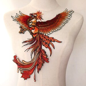 Large Phoenix Sew on Patch 15"/39cm Japanese Bird Round Back Patch ...