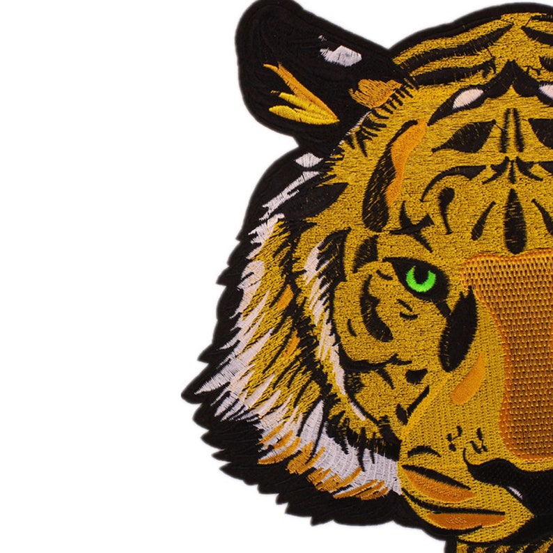 Large Tiger Head Iron on Patch Sew on Patch Embroidered - Etsy