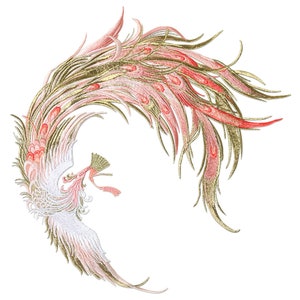 Large Phoenix Sew on Patch 11"/ 28cm Japanese Bird Round Back Patch ...
