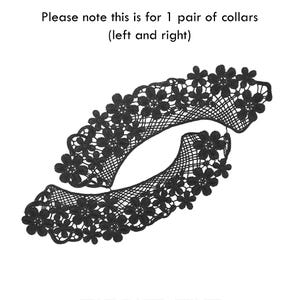 Floral Guipure Lace Trim Applique Round Collar Neckline Patch Shoulder ...