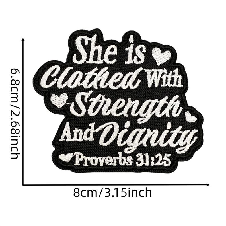 Jesus Scripture Iron on Patch - Bible Verse Embroidered Patch - Black ...
