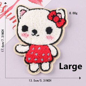 Cat Kitty Chenille Sew on Patch Embroidered Cute Kitten Applique Motif Kid Girl Women T-shirt ...