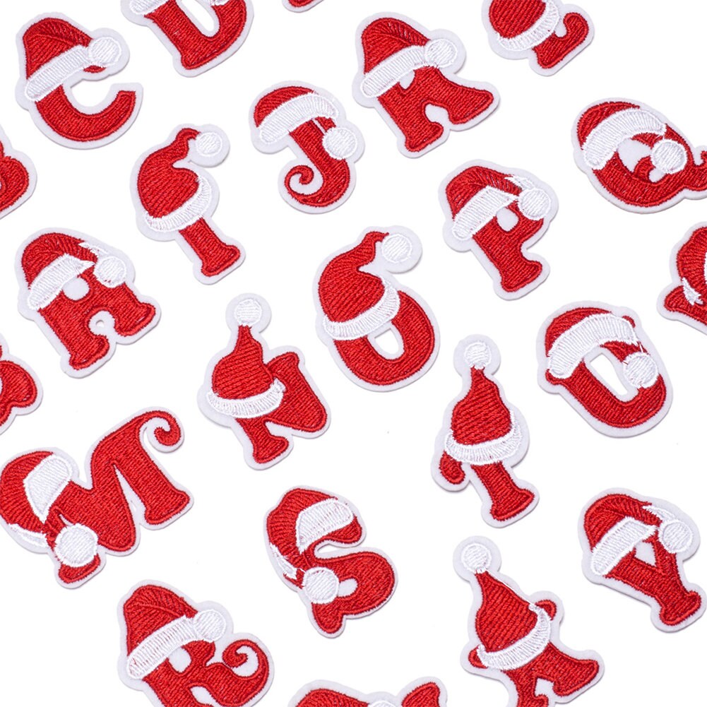 Christmas Letter Iron on Patch Sew Patch Santa Claus Xmas Hat - Etsy