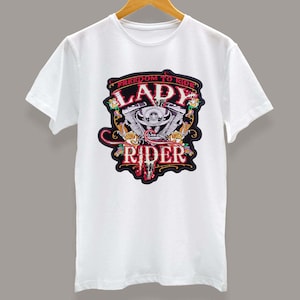 Lady Rider Large Sew Iron on Patch Embroidered Freedom to Ride ...