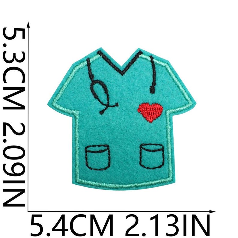 Cute Medical Embroidered Iron-on Patch Set – Nurse Kit With Scrubs ...