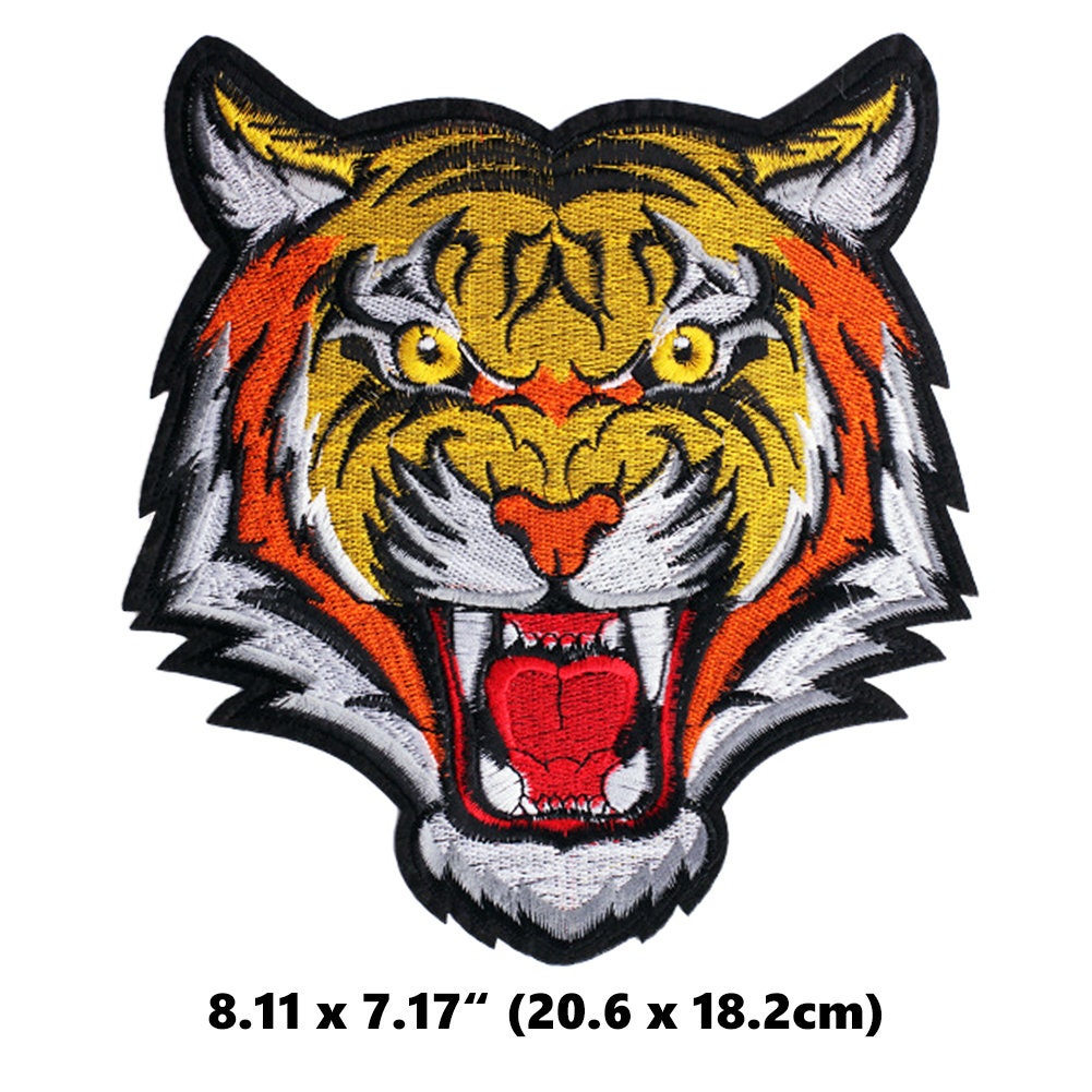 Large Tiger Roaring Head Iron on Patch Sew on Patch - Etsy
