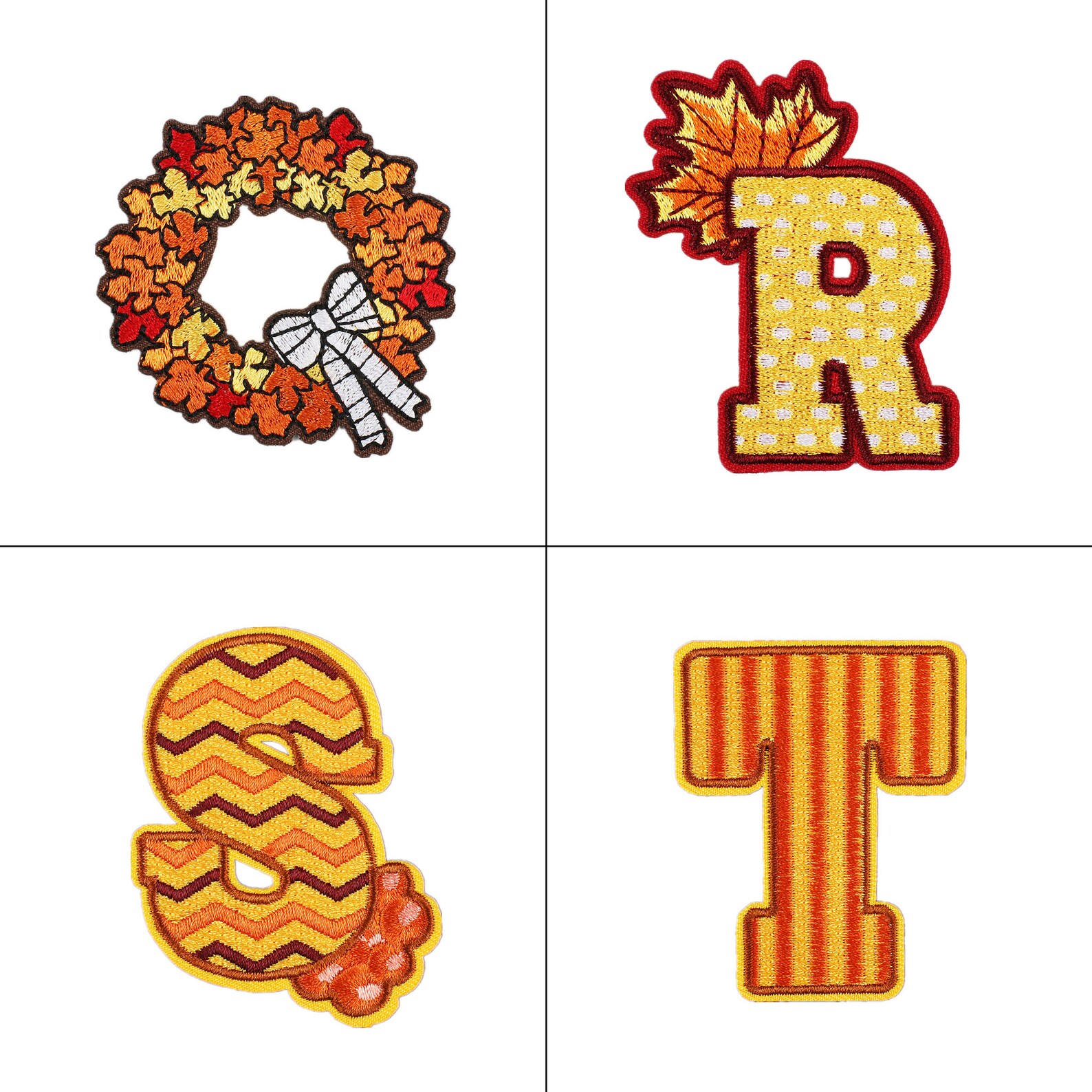 Fall Harvest Letter Patch Iron on Patch Autumn Picking Harvesting Leaf ...