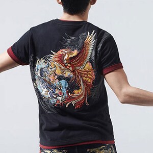 Large Phoenix Sew on Patch 15"/39cm Japanese Bird Round Back Patch ...