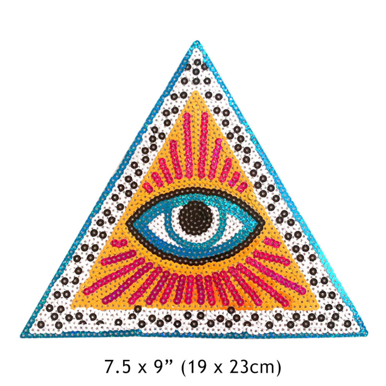 All Seeing Eye Sequin Iron on Patch Large Sew on Patch Eye of - Etsy