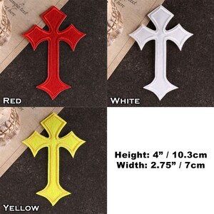 Gothic Cross Sew Iron on Patch Crucifix Applique Embroidered Heart ...