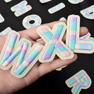 Rainbow Letter Patch 3D Self Adhesive Sticker 2.15" 5.5cm Stick on ...