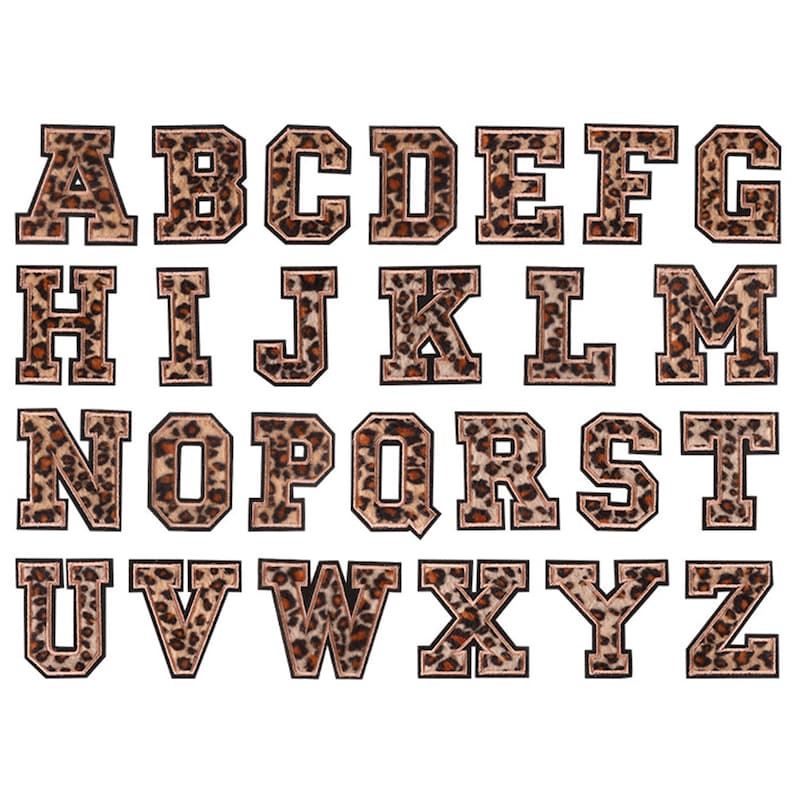 Leopard Letter Iron on Sew Patch Cheetah Dotted Pattern - Etsy