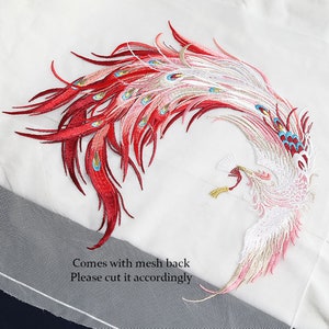 Large Phoenix Sew on Patch 11"/ 28cm Japanese Bird Round Back Patch ...