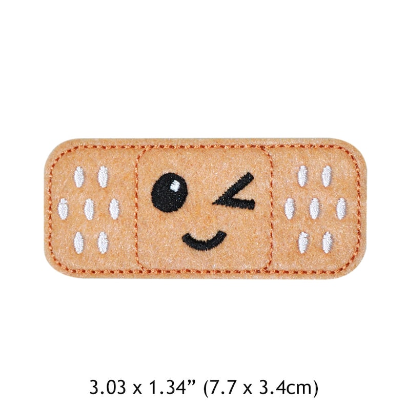 Plaster Bandage Iron on Patch Smile Face Sew on Embroidered Badge Cute ...