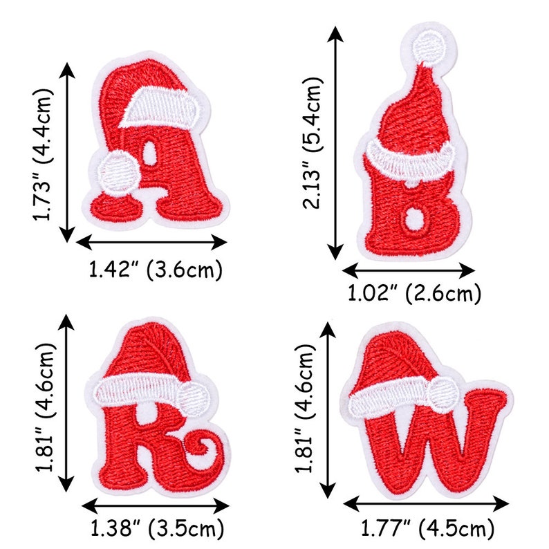 Christmas Letter Iron on Patch Sew Patch Santa Claus Xmas Hat - Etsy