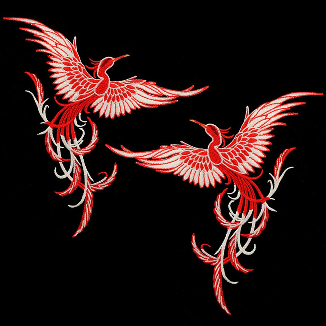 Large Phoenix Pair Sew on Patch 8.5"/22cm Japanese Bird Back Patch ...