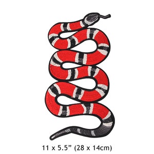 Large Sequin Coral Snake Back Patch Sew Iron on Large Applique Red ...