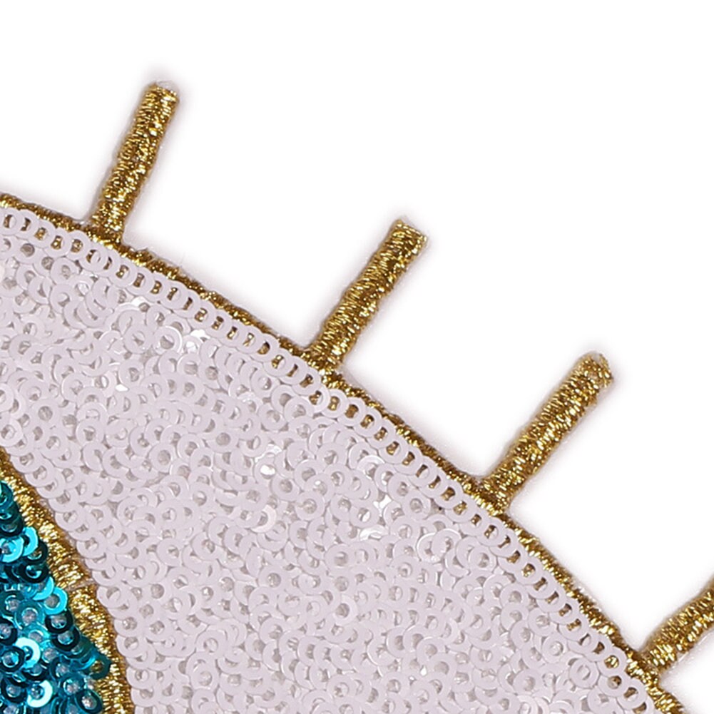 All Seeing Eye Sequin Iron on Patch Evil Eye Large Sew on - Etsy