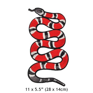 Large Sequin Coral Snake Back Patch Sew Iron on Large Applique Red ...