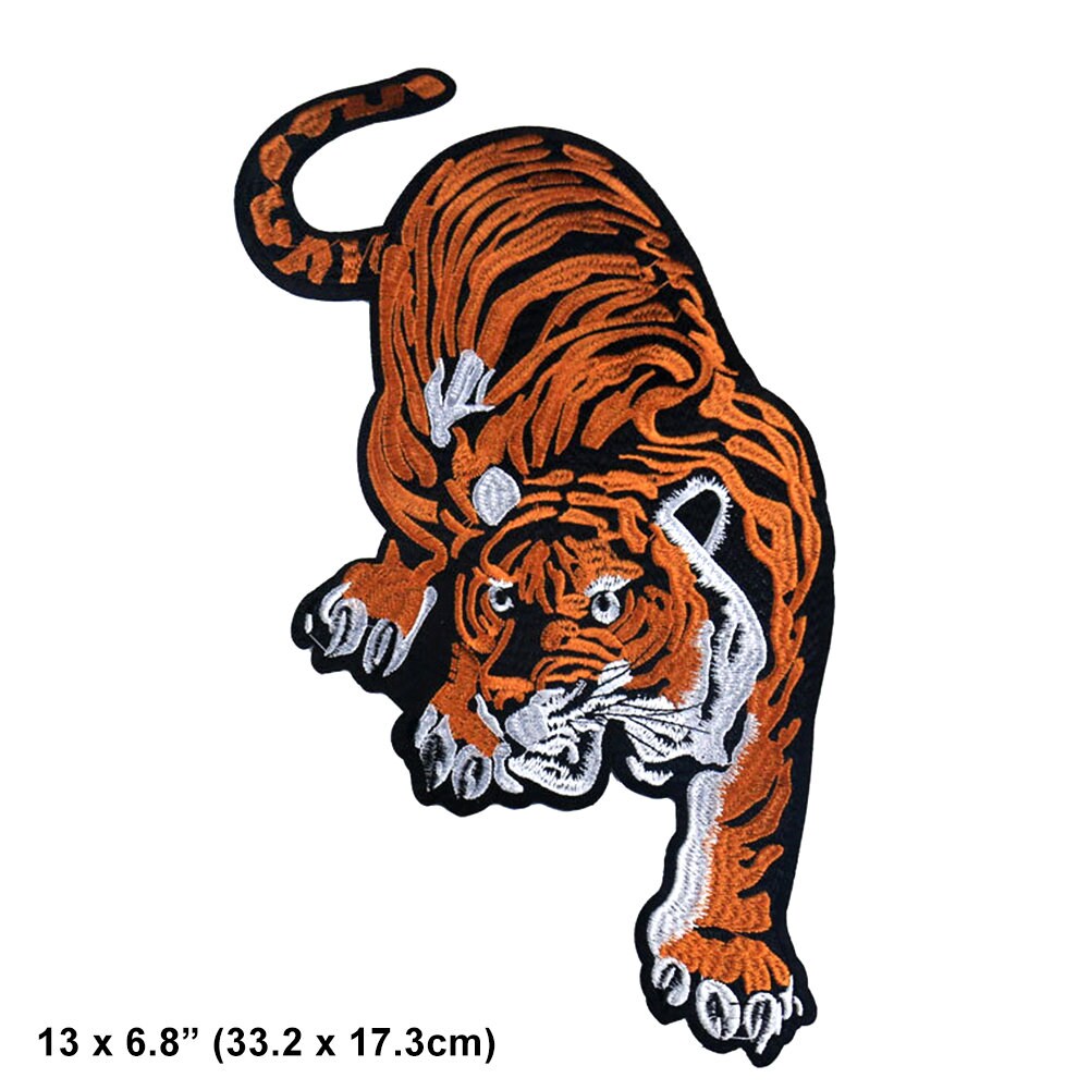 Large Crouching Tiger Iron on Patch Sew on Patch Embroidery - Etsy