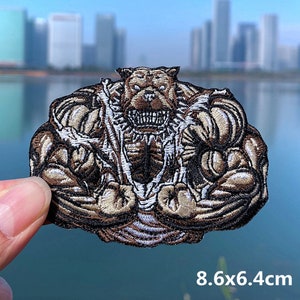 Muscle Man Sew Iron on Patch Muscular Strong Bicep Bodybuilder ...