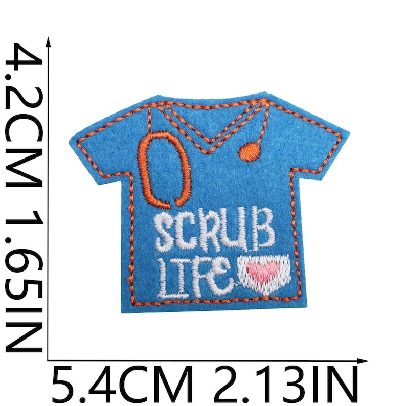 Cute Medical Embroidered Iron-on Patch Set – Nurse Kit With Scrubs ...