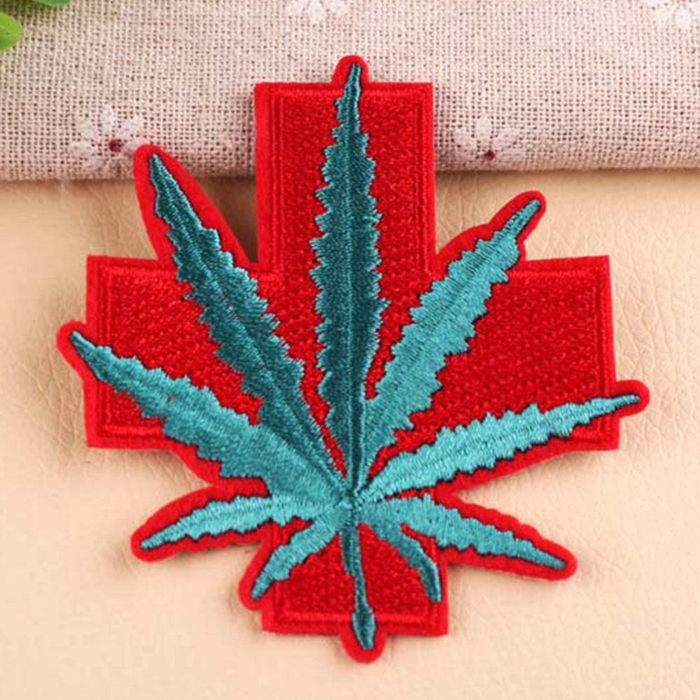 Pot Leaf Weed Iron on Patch Marijuana Cannabis Sew on Applique ...