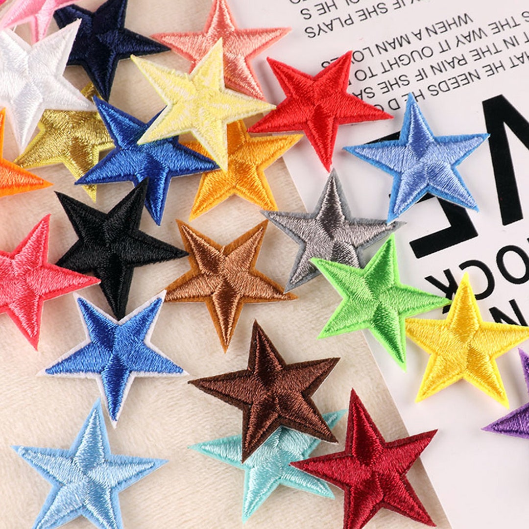 Little Star Iron on Patch Set of 5pc 1.15"/3cm Embroidered Sew Patch ...