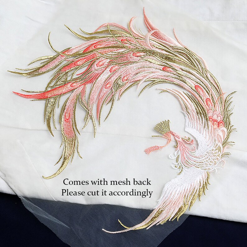 Large Phoenix Sew on Patch 11"/ 28cm Japanese Bird Round Back Patch ...