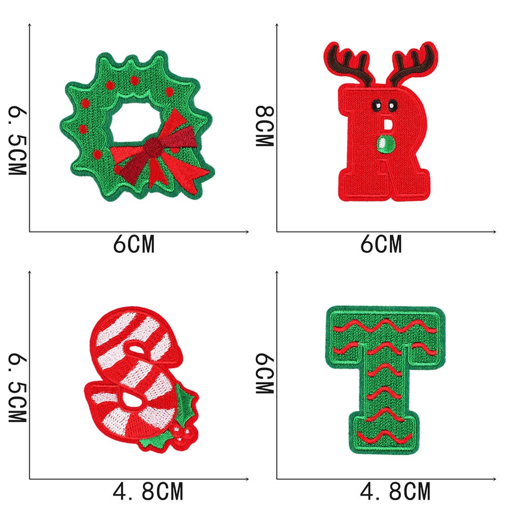 Christmas Letter Iron on Patch Sew Patch Snowman Reindeer Xmas - Etsy