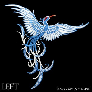Large Phoenix Pair Sew on Patch 8.5"/22cm Japanese Bird Back Patch ...