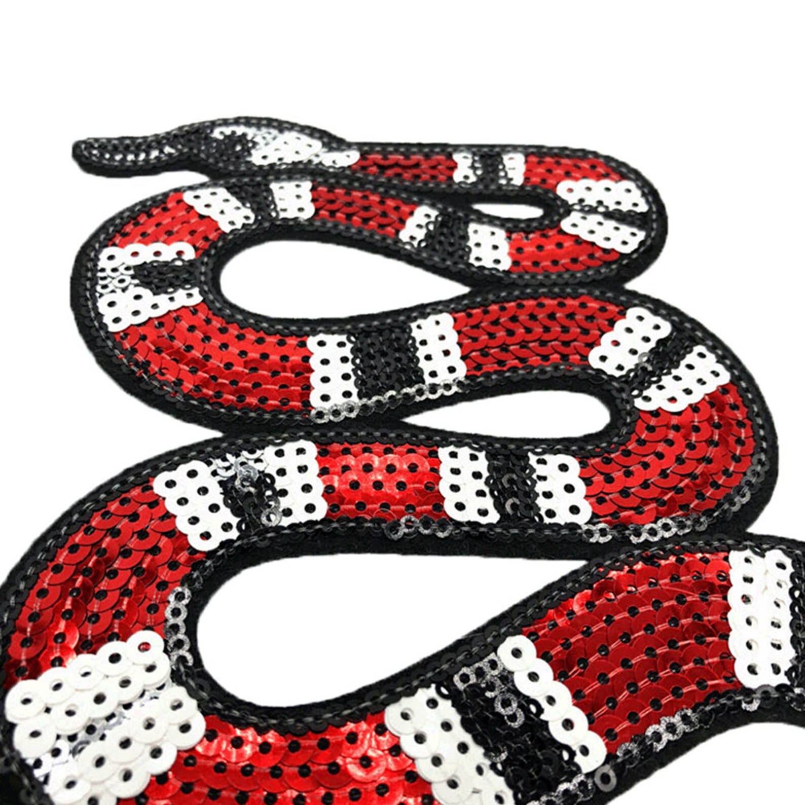 Large Sequin Coral Snake Back Patch Sew Iron on Large Applique Red ...