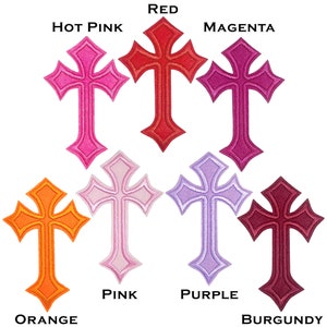 Gothic Cross Iron on Patch Embroidered Sew Patch Crucifix Applique ...