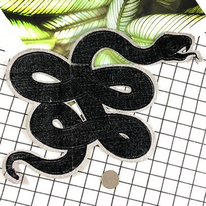 Black Mamba Snake Back Patch Sew Iron on Large Applique Embroidered ...