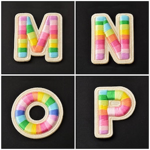 Rainbow Letter Patch 3D Self Adhesive Sticker 2.15" 5.5cm Stick on ...