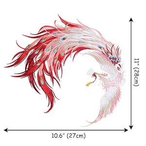 Large Phoenix Sew on Patch 11"/ 28cm Japanese Bird Round Back Patch ...