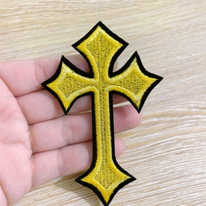 Gothic Cross Iron on Patch Christian Embroidered Sew Patch Crucifix ...