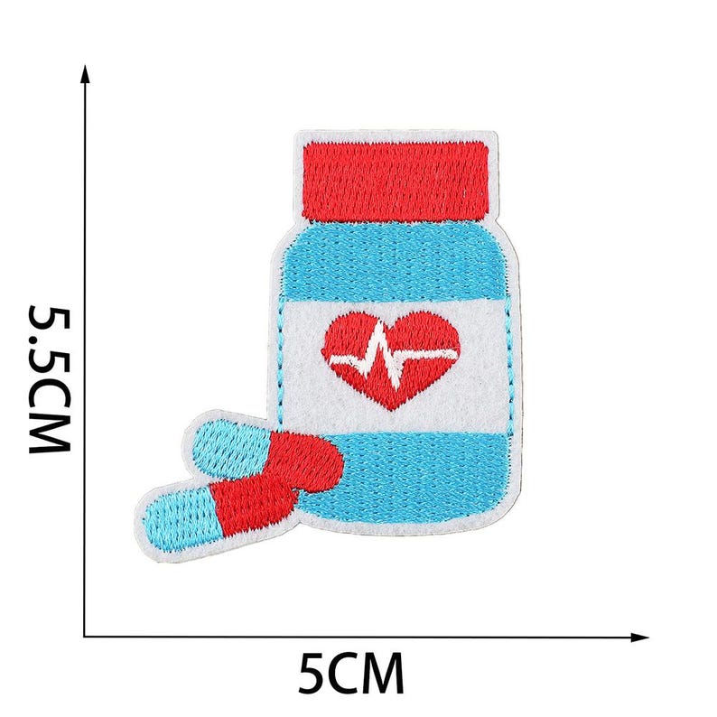 Cute Medical Embroidered Iron-on Patch Set – Nurse Kit With Scrubs ...