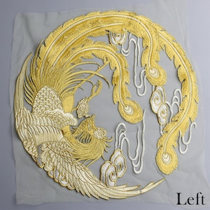 Gold Phoenix Round Sew on Patch Large 12"/ 31cm Japanese Bird Back ...