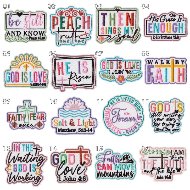 Bible Verse Iron on Patch - Jesus Scripture Embroidered Patch ...