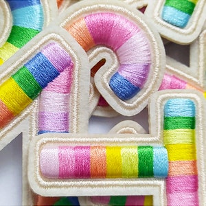 Rainbow Letter Patch 3D Self Adhesive Sticker 2.15" 5.5cm Stick on ...